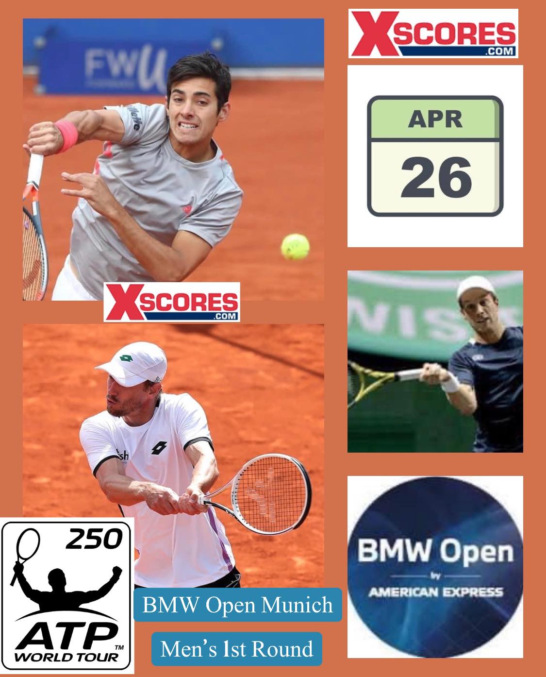 xscores.com on Twitter: "🎾🎾Tennis- ATP Tour 250 – Surface: Outdoor Clay – BMW Open by American ...