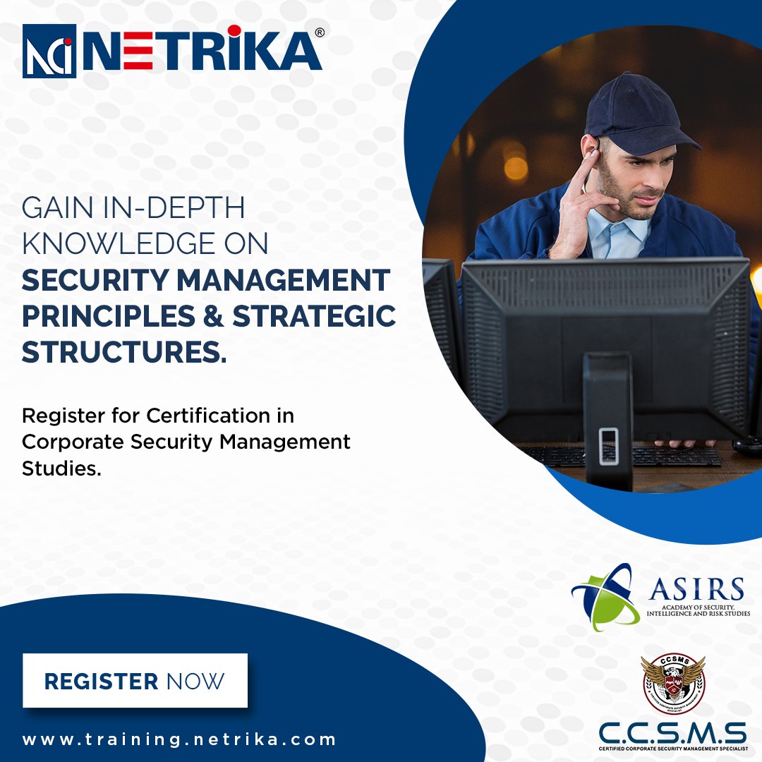 Netrika Consulting on Twitter: "Gain in-depth knowledge on security management and principles ...