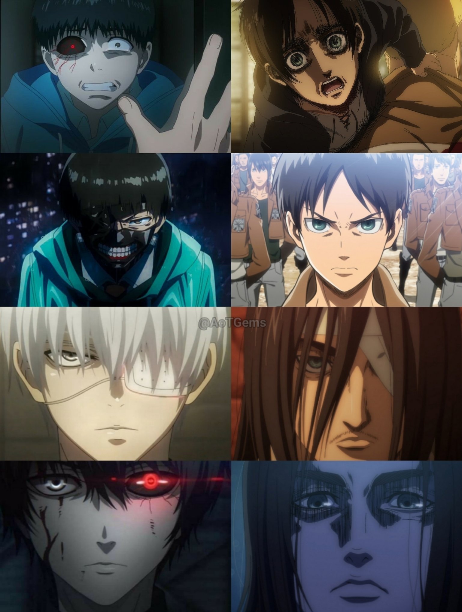 AoT Gems on Twitter: "Kaneki x Eren evolution https://t.co/hEHTEbaOoX" / Twitter
