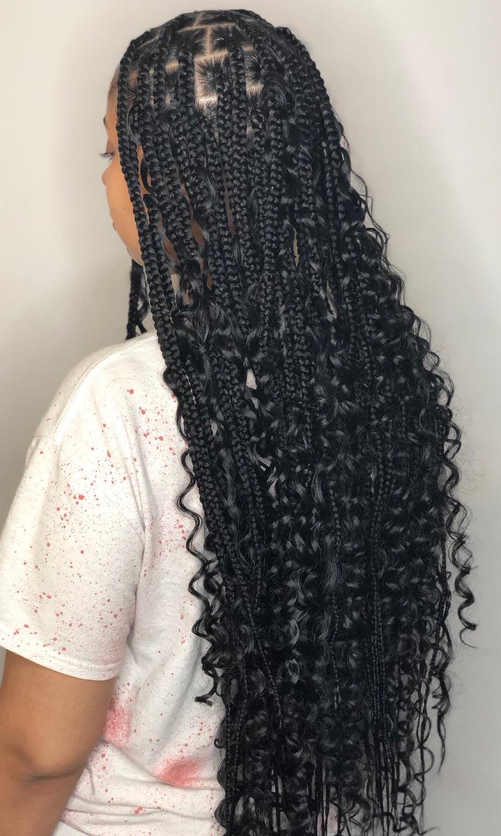 Smedium knotless bohemian braids - officevere