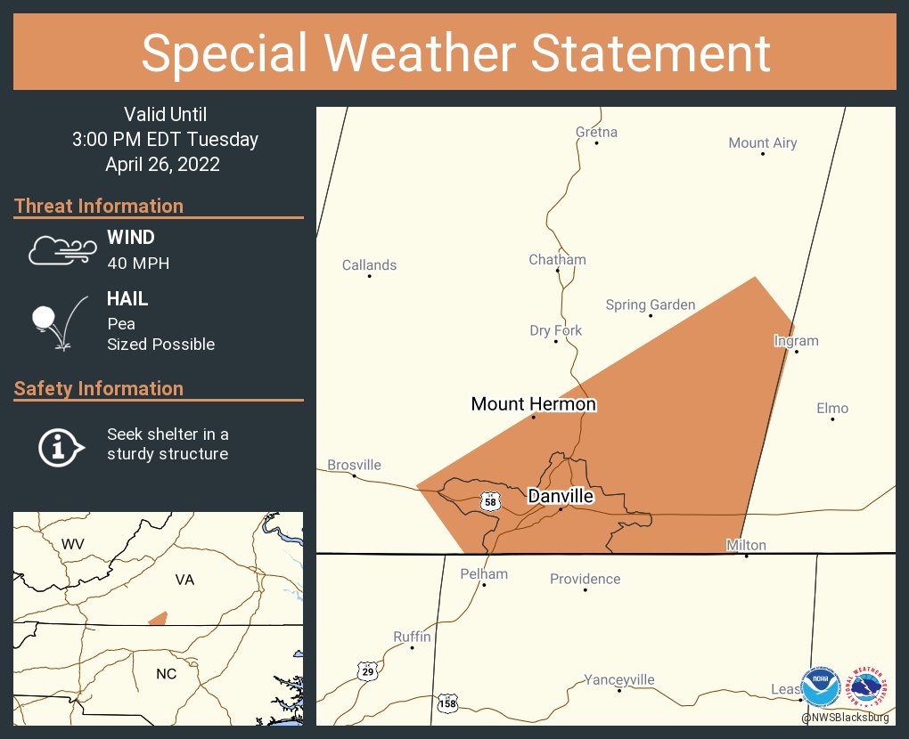 Nws Blacksburg On Twitter A Special Weather Statement Has Been Issued