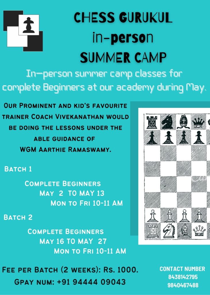 Chessgurukul on Twitter: "CHESS GURUKUL is organising direct summer camp classes for complete ...