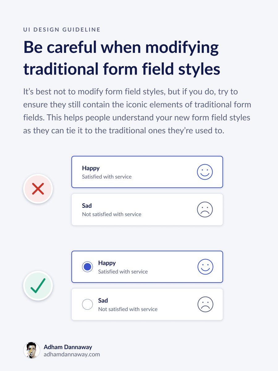 ⚡️ UI design tip - Be careful when modifying traditional form field ...