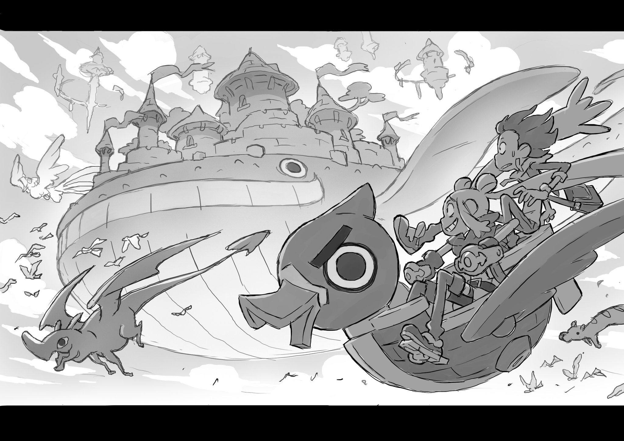 Bill🗿otomo On Twitter Giant Flying Whale City Concept Early