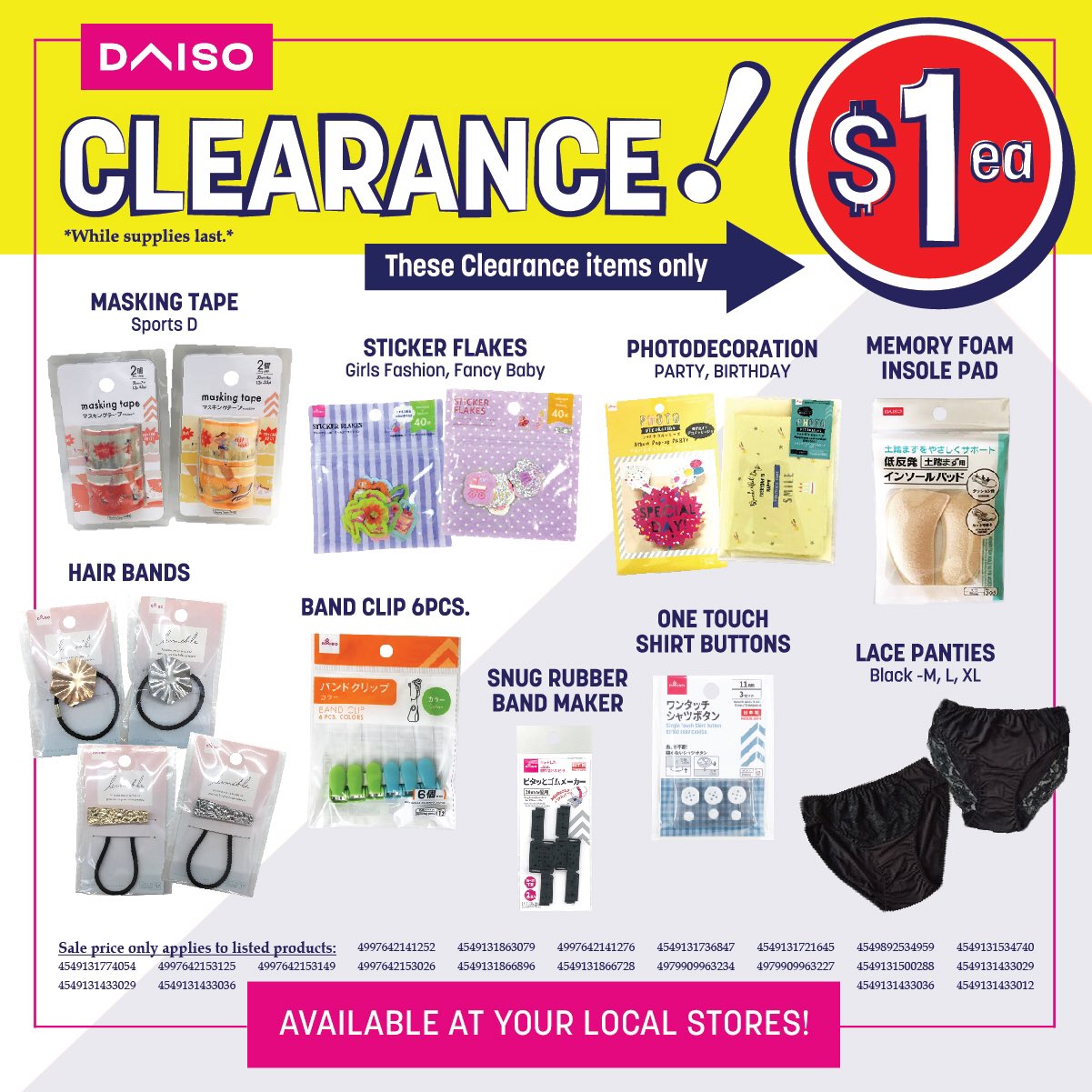 Daiso USA Official on Twitter: "Just $1⁉️ Don't miss out, while supplies last! @daiso_usa Note ...