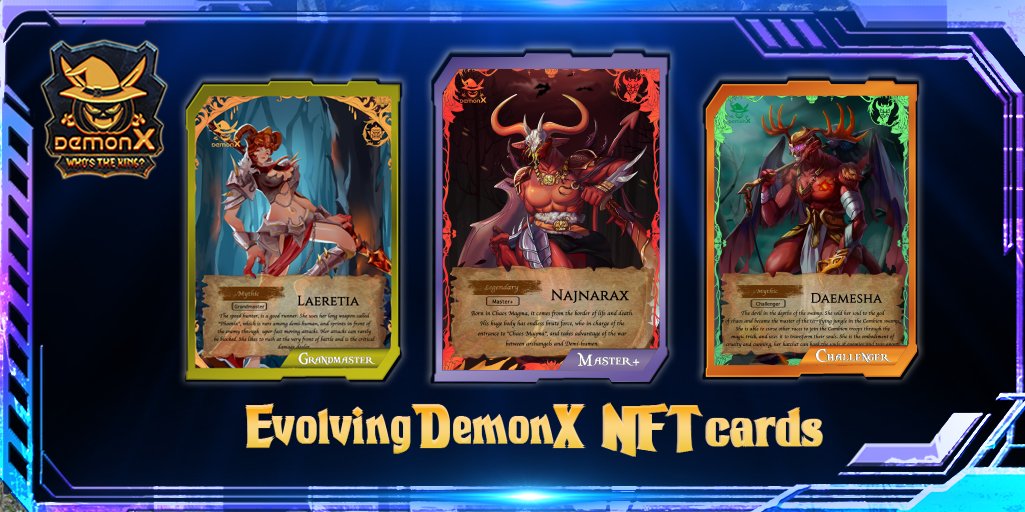 Demon Ecosystem on Twitter: "LAERETIA (Grandmaster) NFT card matches with DAEMESHA (Challenger ...