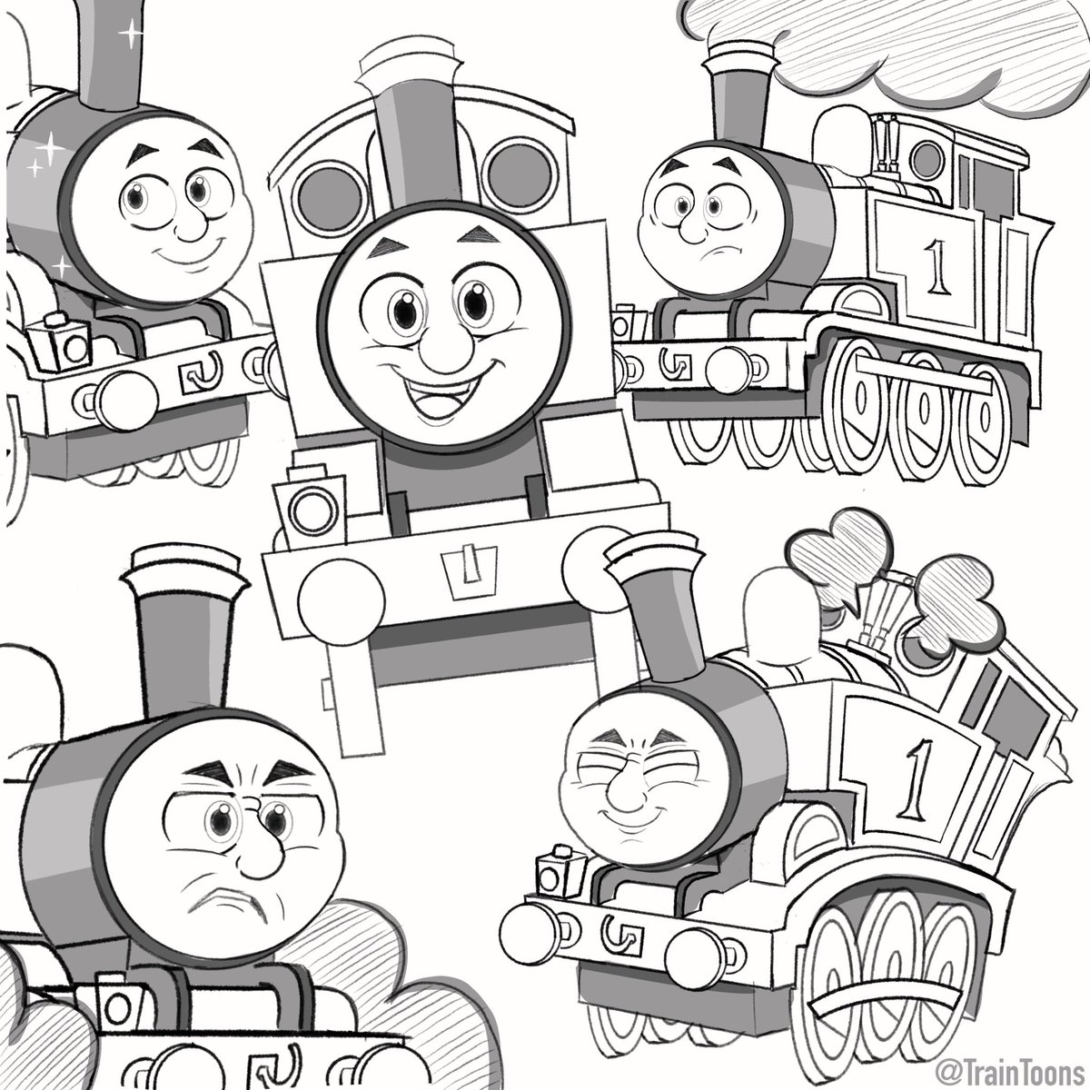 Thomas Train Clip Art Black And White
