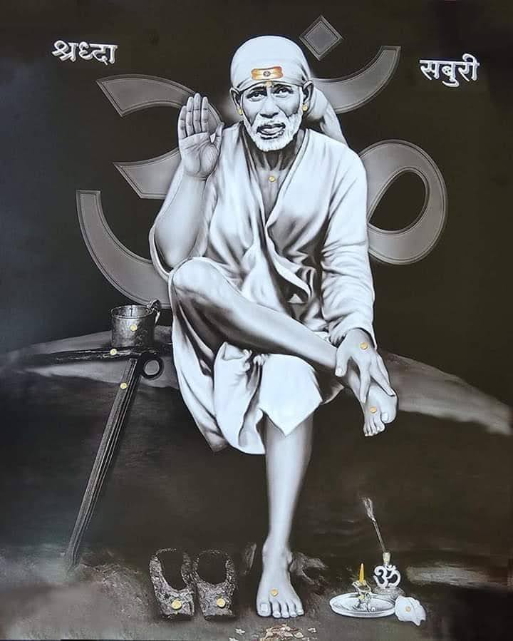 Shirdi Sai Baba Wallpaper Black And White