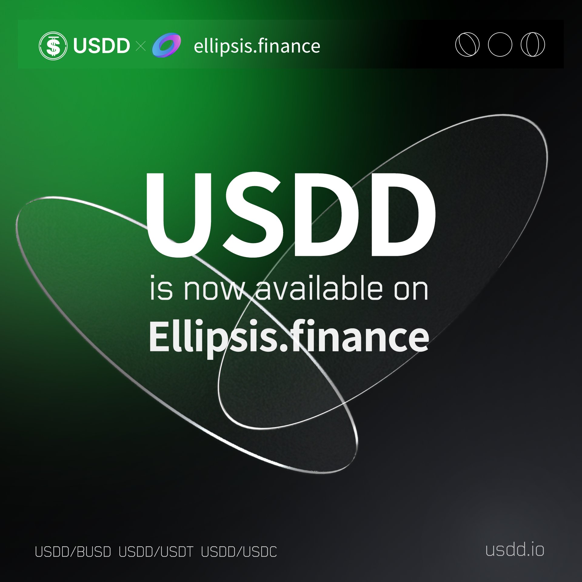 USDD on Twitter: "📢 So excited to announce that $USDD is now available on @Ellipsisfi, which ...