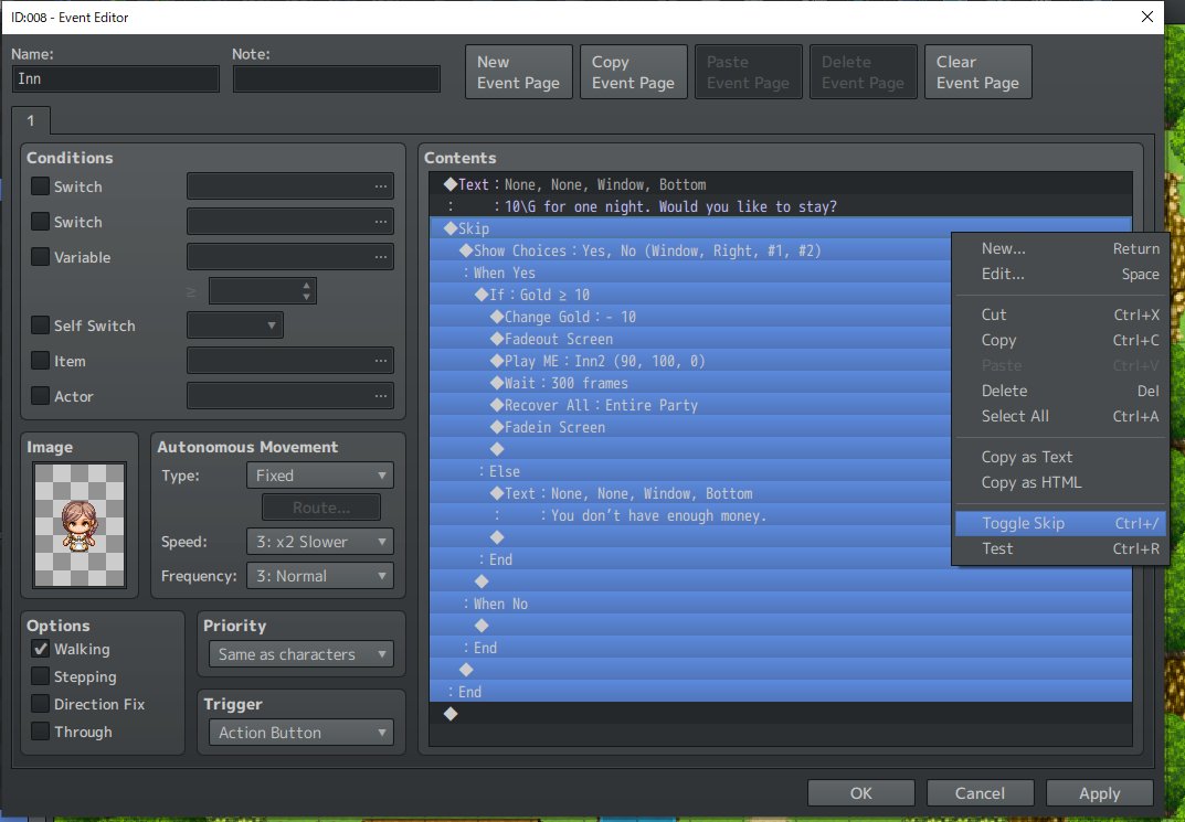 RPGMakerSeries on Twitter: "The upcoming MZ v1.5.0 release will implement the ToggleSkip feature ...