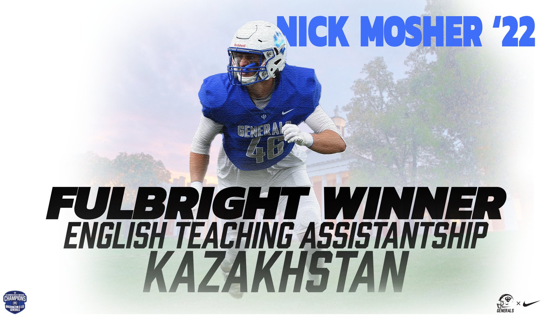 GeneralsFootball on Twitter: "Congrats to senior DL Nick Mosher on winning a Fulbright to ...