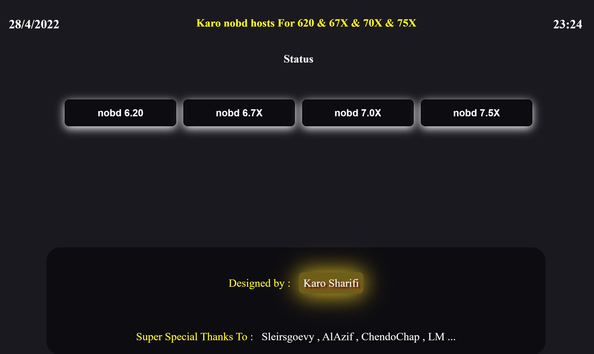 Karo on Twitter: "I maked nobd host for 620 and 67X and 70X and 75X with autorun Mira payload by ...