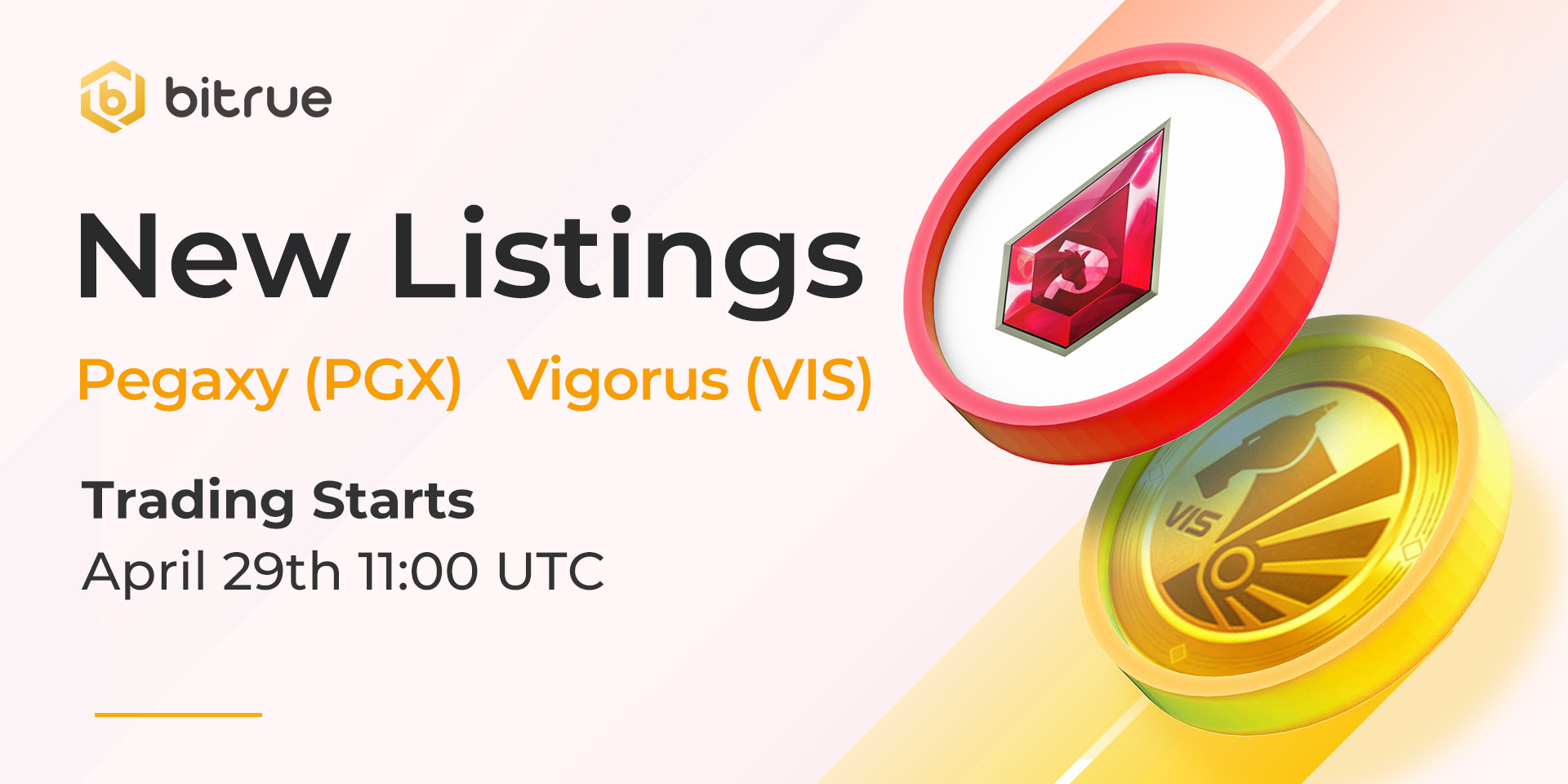 Bitrue on Twitter: "#Pegaxy $PGX & #Vigorus $VIS are coming to Bitrue spot trading ...