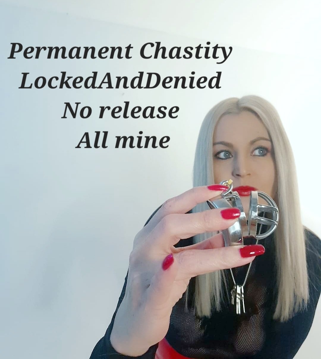 Goddess Ella on Twitter: "Permanent - Does this scare or excite you? Chastitycage Keyholder ...