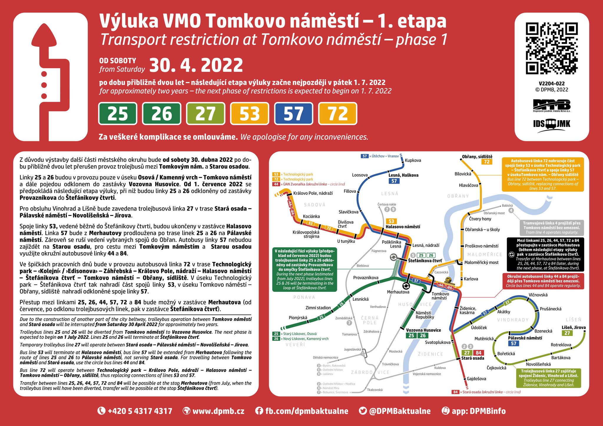DPMB on Twitter: "Od zítřka přibližně po dobu dvou let bude přerušen provoz trolejbusů v úseku ...