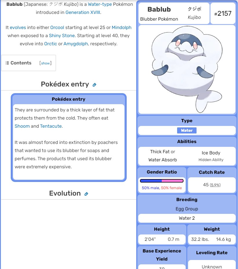 Seel Evolution Chart