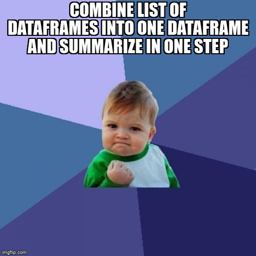Meme Overflow On Twitter Combine List Of Dataframes Into One Dataframe And Summarize In One