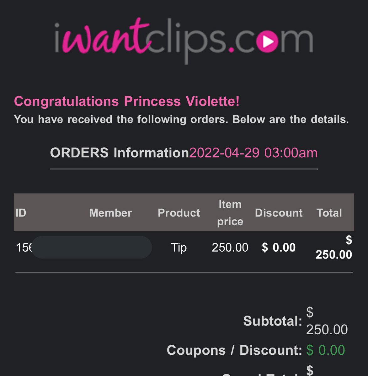 Typical type of tributes I wake up to these days Princess Violette🍓LA ...