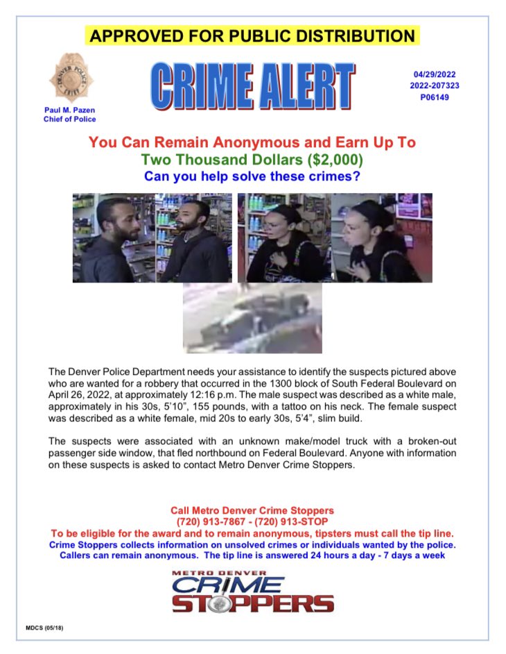 Denver Police Dept On Twitter Denver Do You Recognize Any Of These