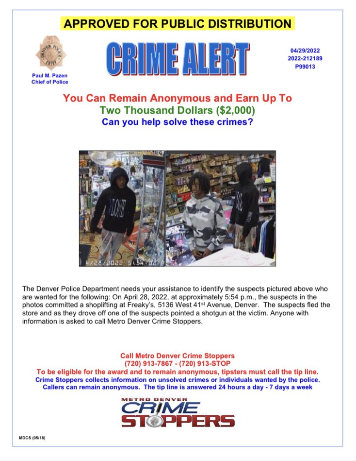 Denver Police Dept On Twitter Denver Do You Recognize These