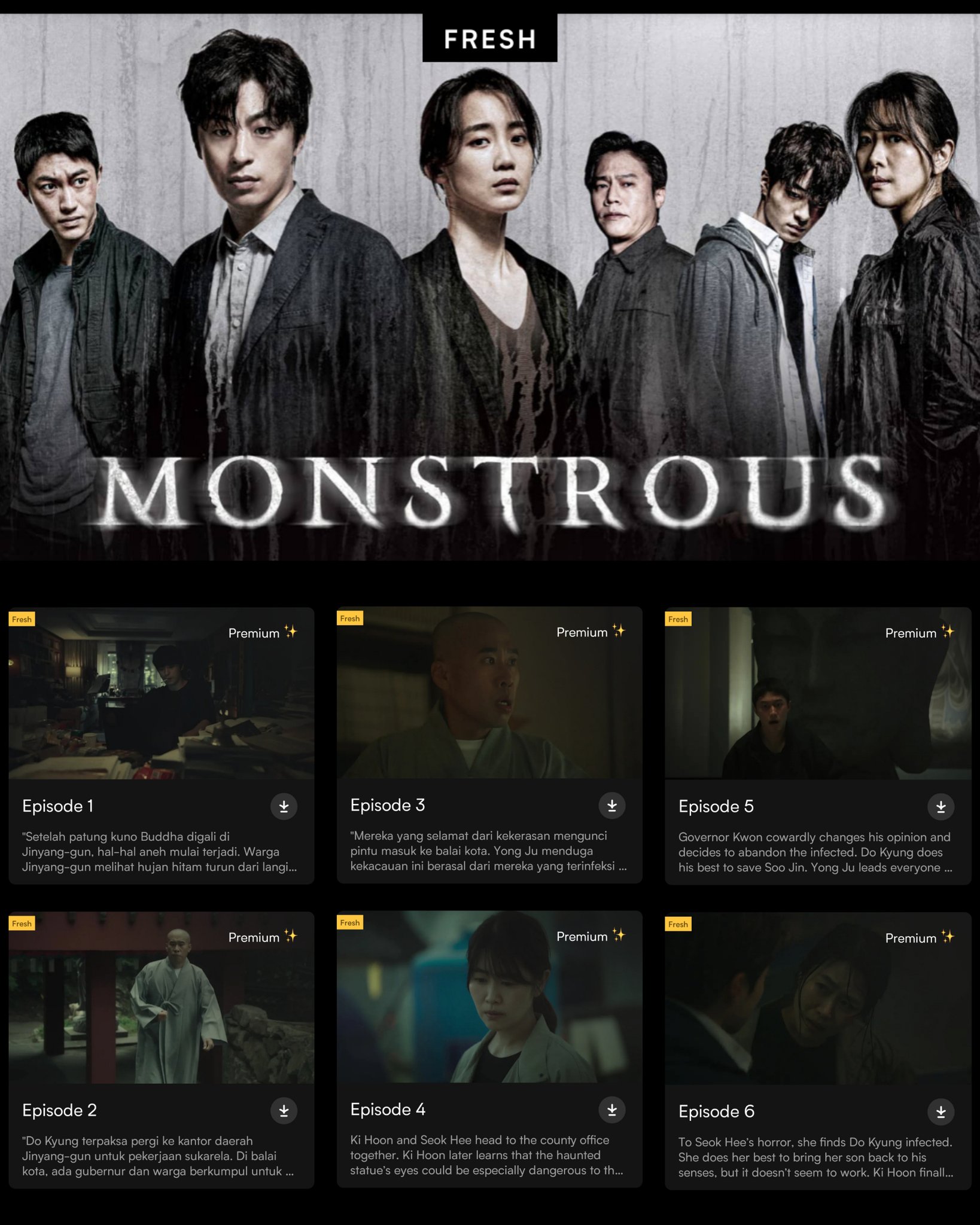 K-Drama Menfess on Twitter: "•kdm• MONSTROUS SEMUA EPISODENYA UDAH KELUAR DI VIU (TOTAL 6 ...