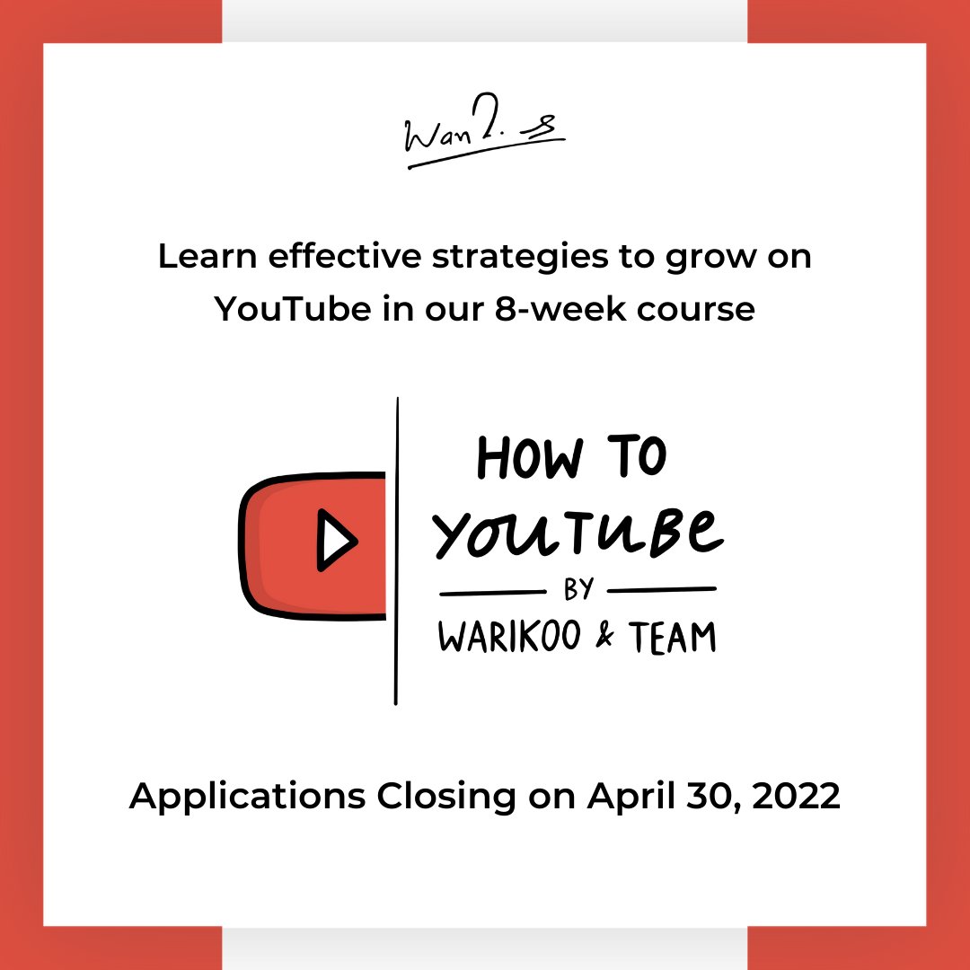 Ankur Warikoo on Twitter: "1,300+ of you have applied for the 2nd batch of "How to YouTube" - an ...