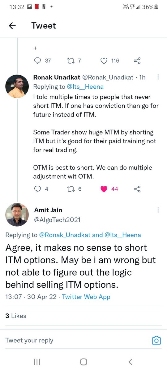 Below two senior traders suggesting me to not short ITMs.I have my reasons for shorting ITM for ...