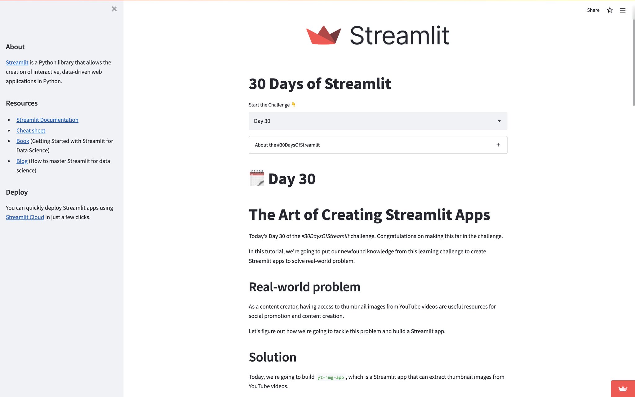 streamlit on Twitter: "🗓️ Day 30 of #30DaysOfStreamlit 🥳 🪧 The art of creating Streamlit apps. 👉 ...