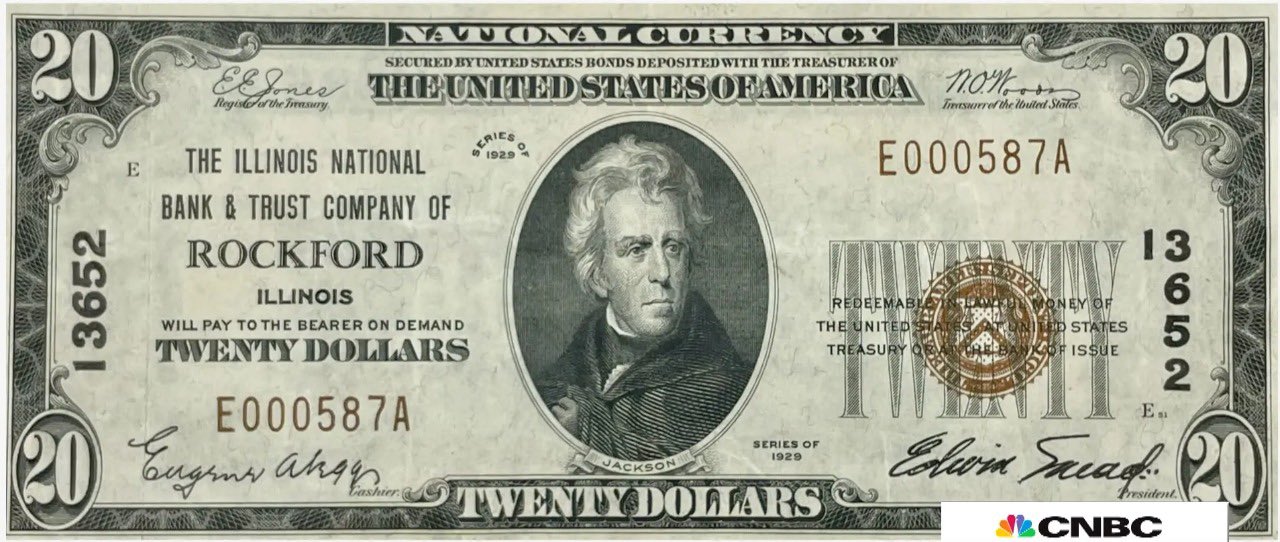2022 20 Dollar Bill Back