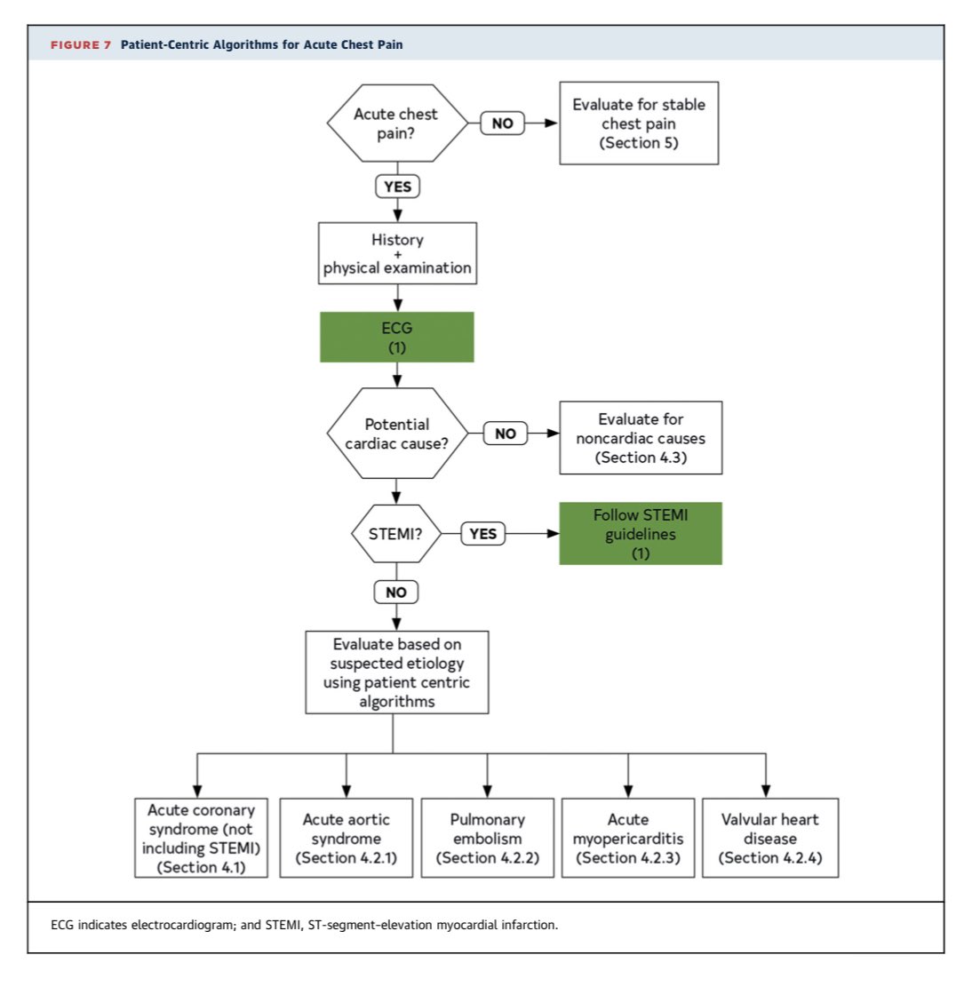 Snapshots from ACC Guideline for chest pain evaluation and diagnosis ...