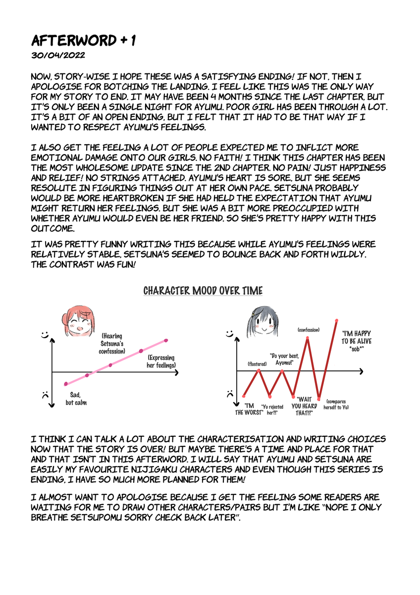 A setting where Ayumu is in love with Yu, and Setsuna cheers her on. (END)