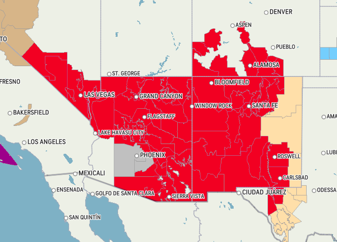 Red flag warnings have been issued across numerous counties in Nevada ...