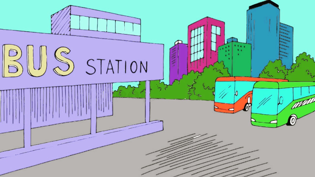 Bus Stand Drawing