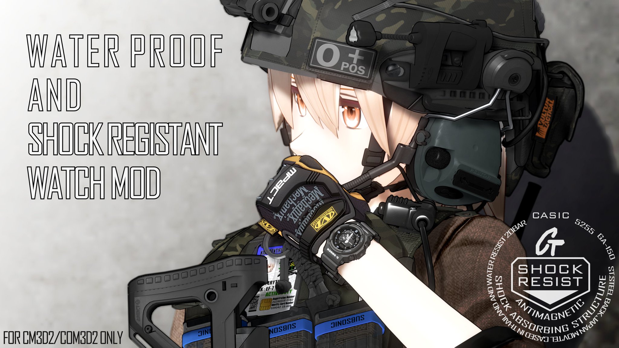 yasu-com3d2 on Twitter: "RT @minimi_rc: 耐衝撃・防水腕時計のMODを作成しました。 装着用（腕・足首カテゴリ）と置物用（背中用）があります。 https ...