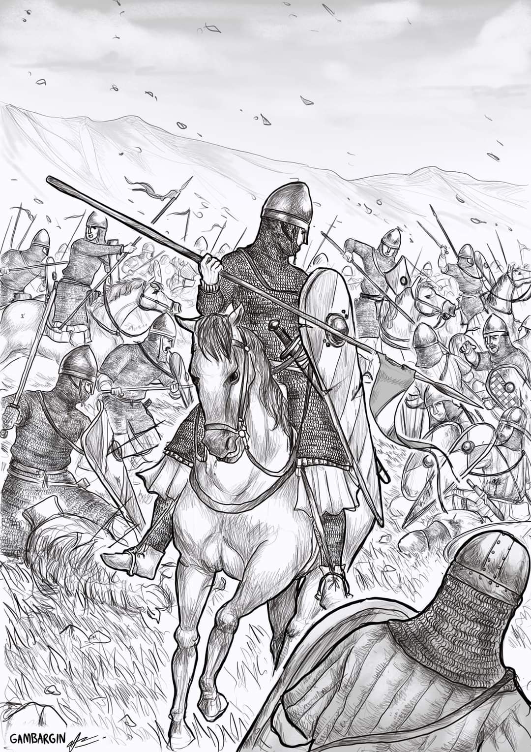 Medieval War Drawing