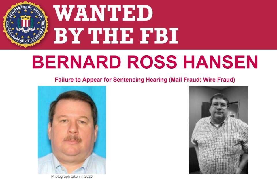 FBI Most Wanted on Twitter: "Bernard Ross Hansen failed to appear for his sentencing hearing. He ...