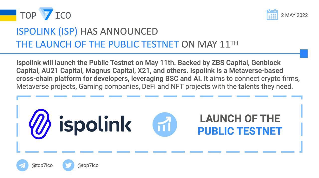 TOP 7 ICO | #StandWithUkraine🇺🇦 on Twitter: "Ispolink $ISP has announced the launch of the ...