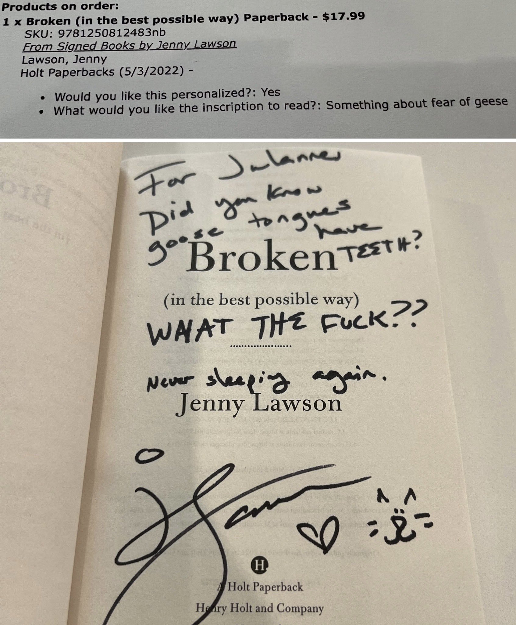 Jenny Lawson on Twitter: "https://t.co/8KohxnChW3" / Twitter