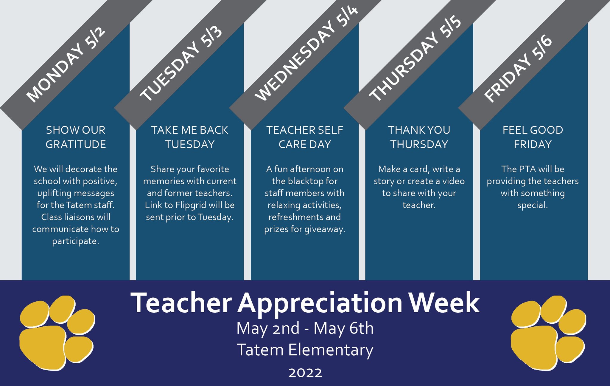 William P. Tatem PTA on Twitter: "It’s Teacher Appreciation Week! Check ...