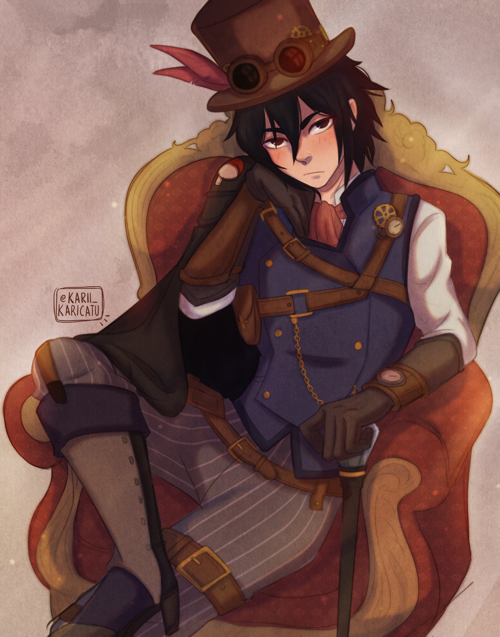 Anime Steampunk Boy Drawing