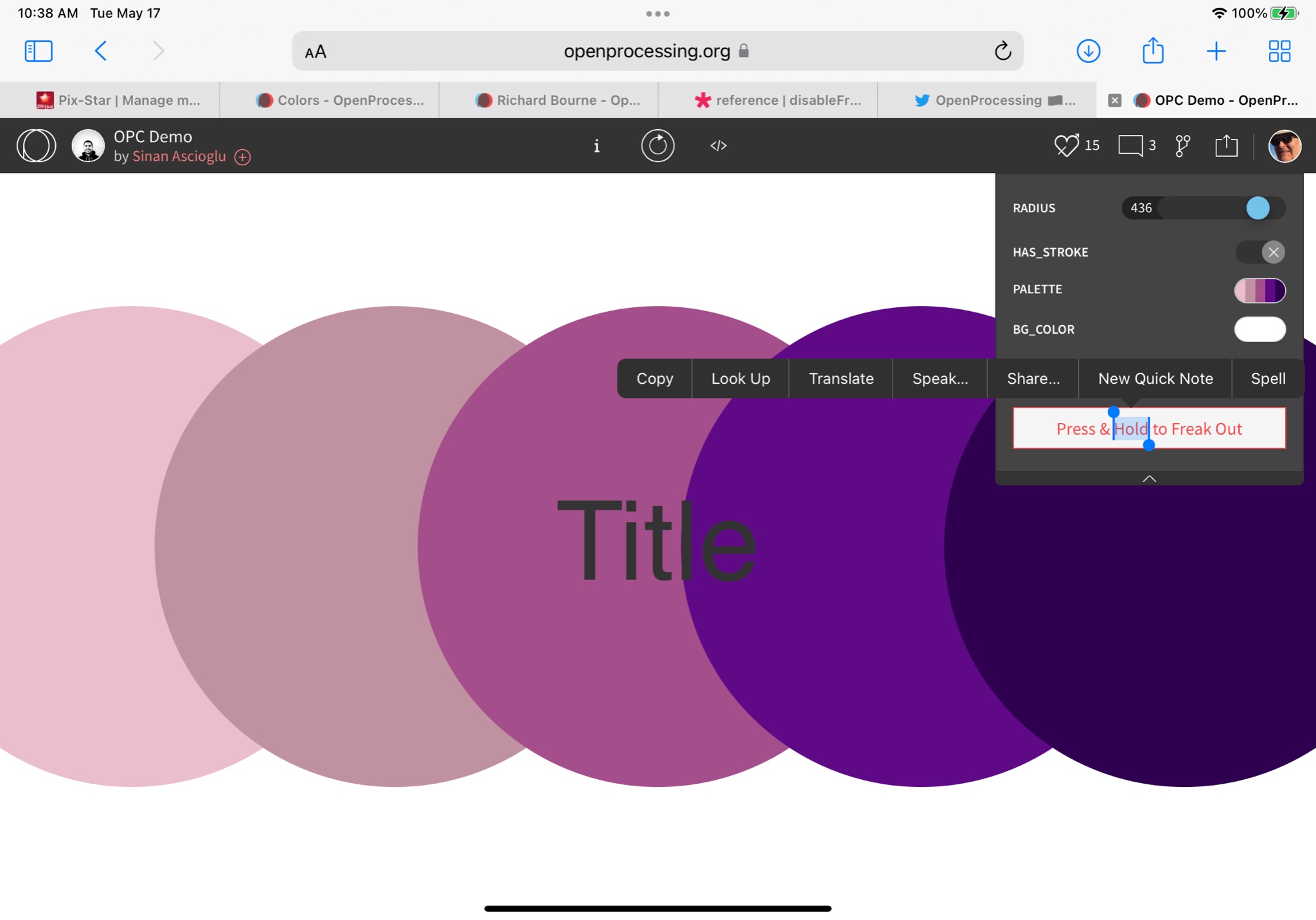 OpenProcessing 🇺🇦 on Twitter: "📣We added a 🔤 button option our OpenProcessing Configurator ...