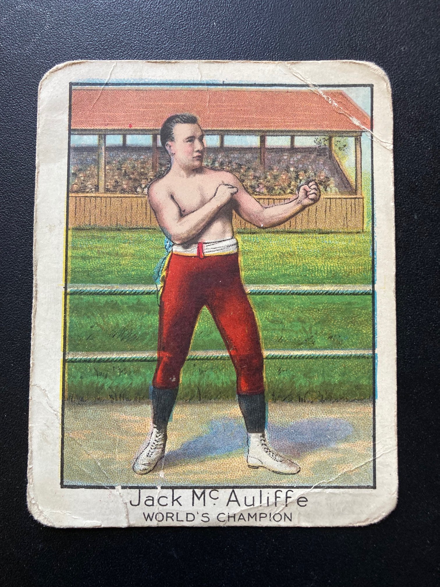 Pre-War Cards on Twitter: "1910 T220 Mecca Boxers card of Jack McAuliffe. McAuliffe is a Hall of ...