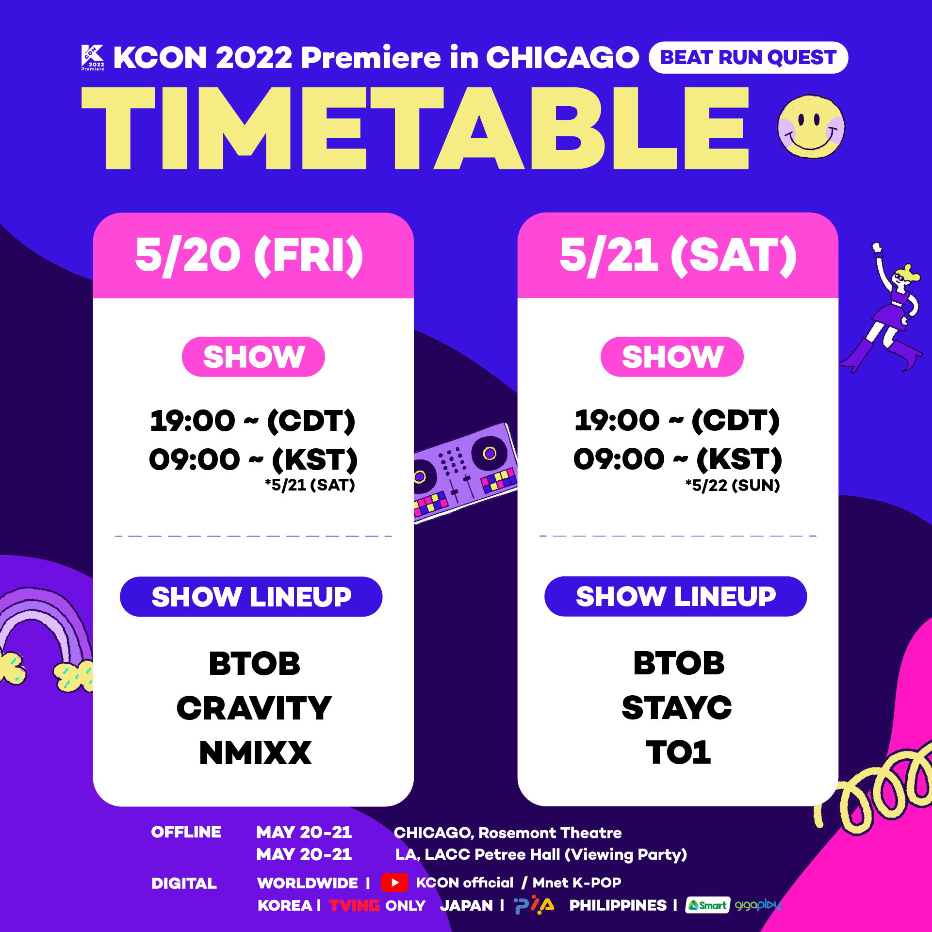 KCON official on Twitter: " KCON 2022 Premiere in Chicago KCON 2022 Premiere Viewing Party in LA ...