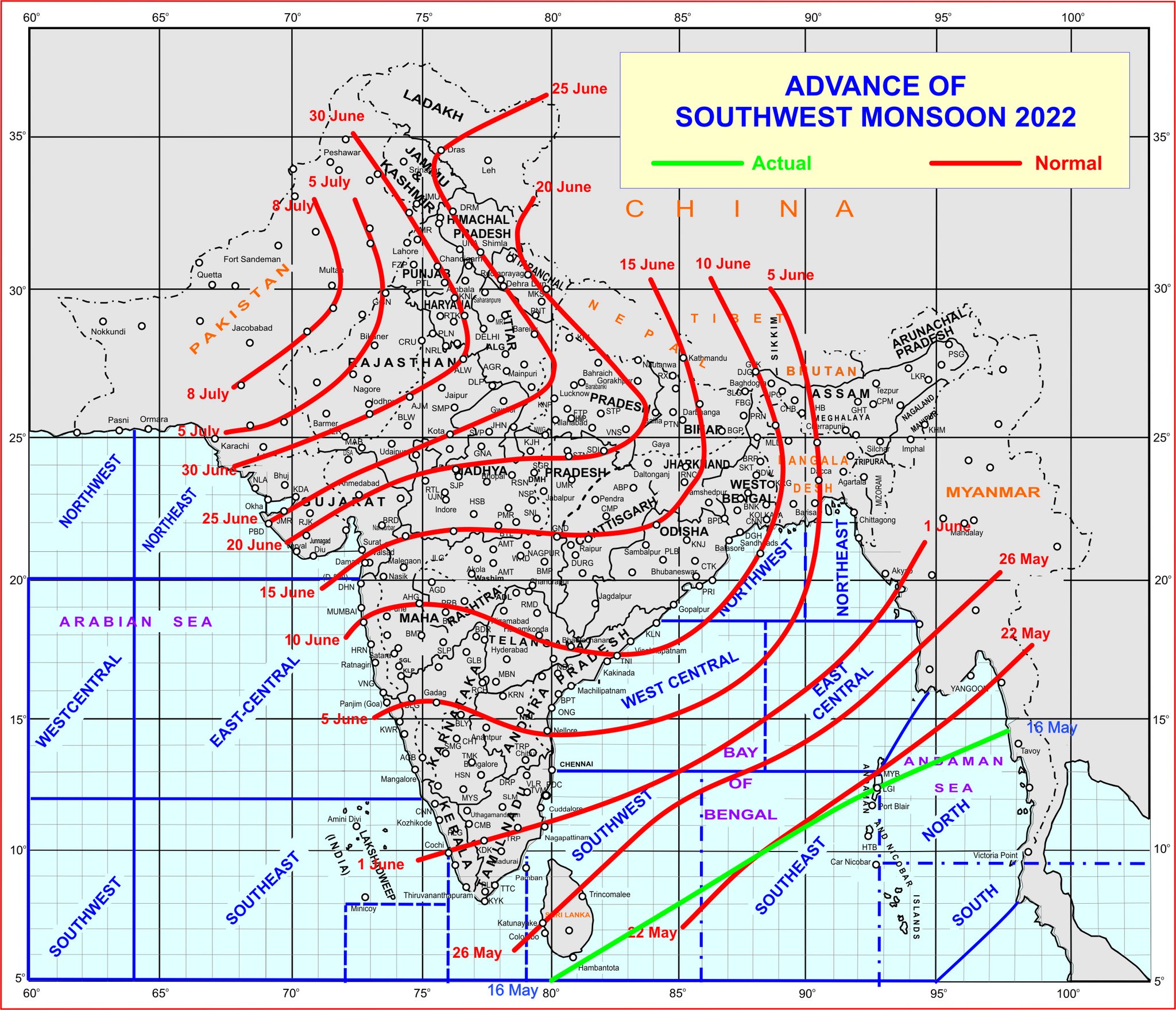 K S Hosalikar on Twitter: "#SWMonsoon2022 Good news: SW Monsoon today 16 May; arrived over ...