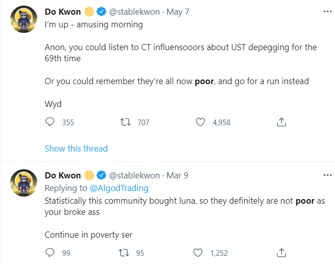 GONOGO 2.0 on Twitter: "Is Do Kwon poor yet? @stablekwon https://t.co/Wg3Z4cwpbv" / Twitter