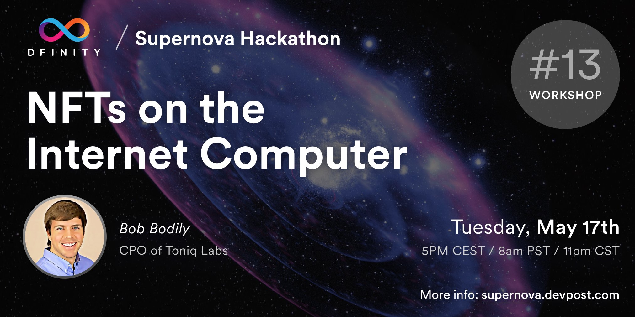 DFINITY Developers ∞ on Twitter: "#Supernova Hackathon workshop series: NFTs on the Internet ...