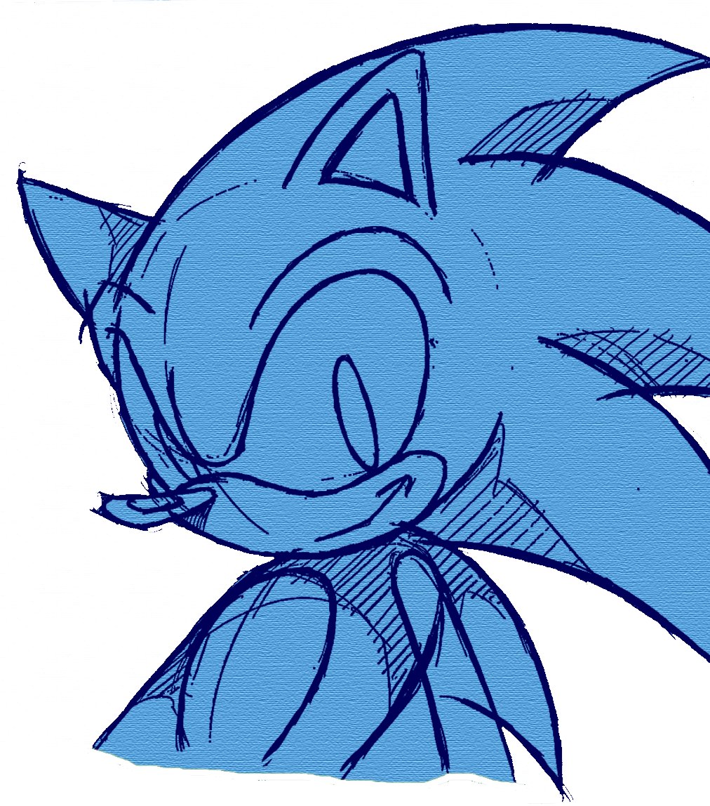 Sonic Head Drawing
