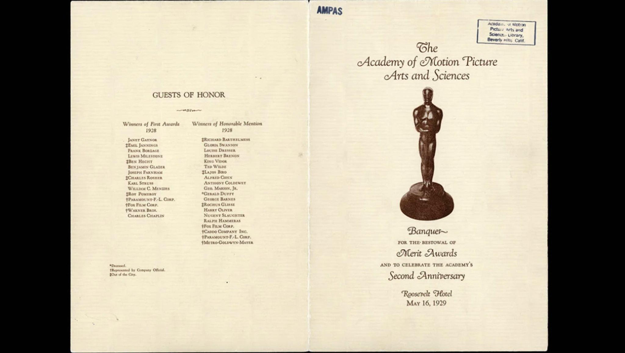 Hollywood Reporter Archives on Twitter: "Today in 1929: First Academy ...