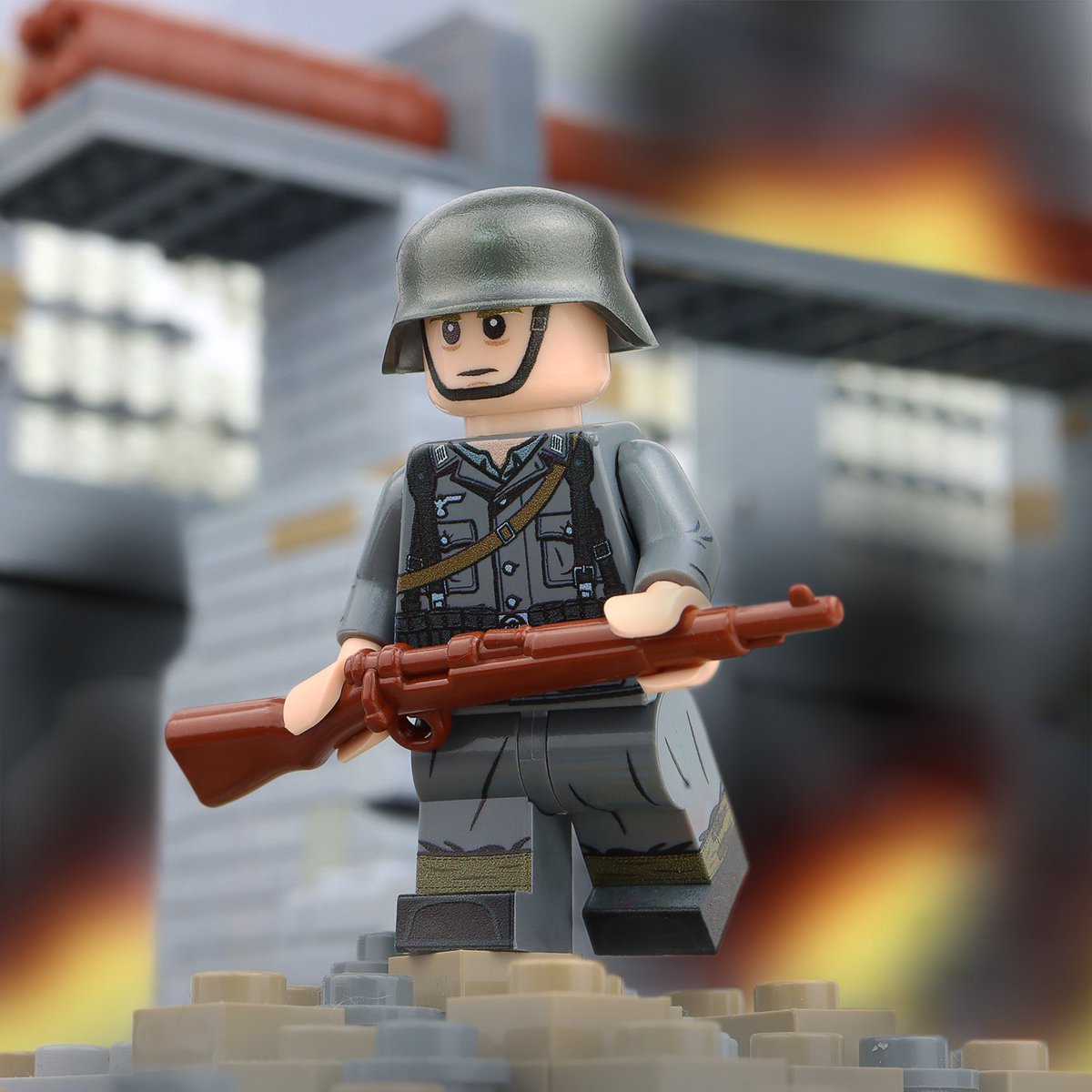 Ww2 German Rifleman Midlate War Lego Minifigure