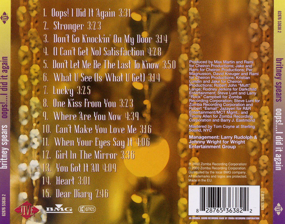 Oops I Did It Again Album Cover